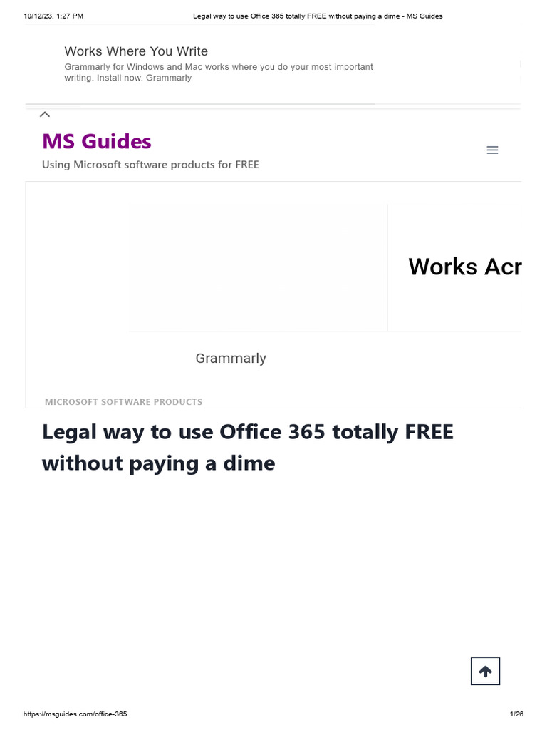 Legal Way To Use Office 365 Totally FREE Without Paying A Dime - MS Guides | PDF | Microsoft ...