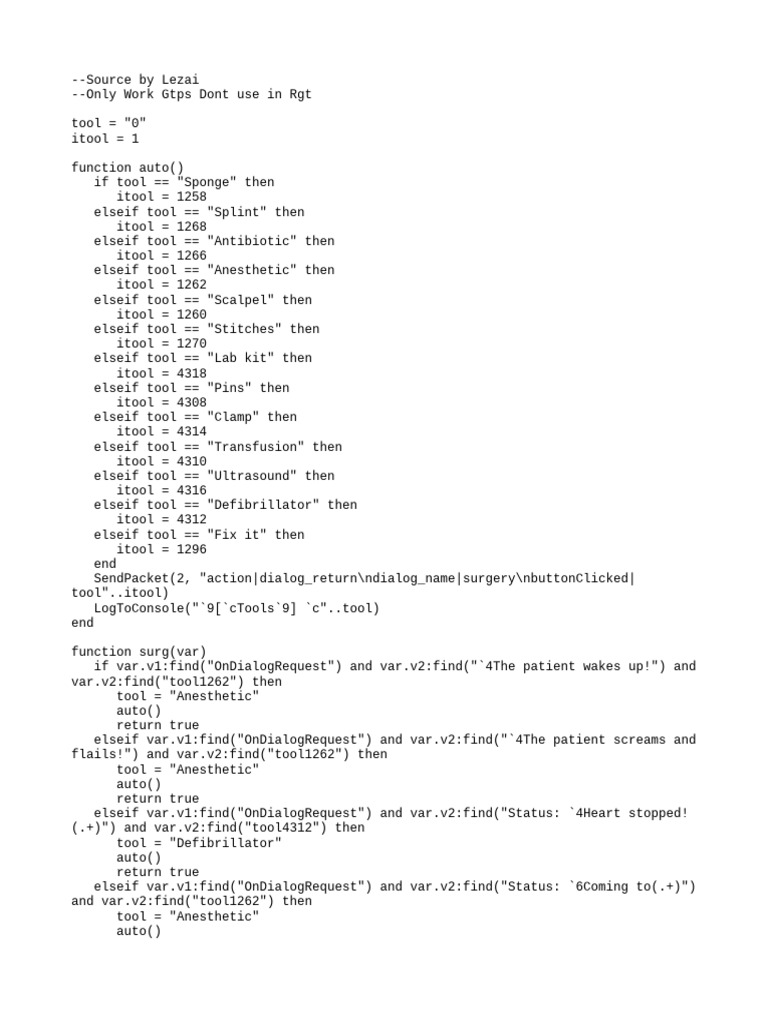 Auto Surg All GTPS by Lezai - Lua | PDF | Clinical Medicine | Medical ...