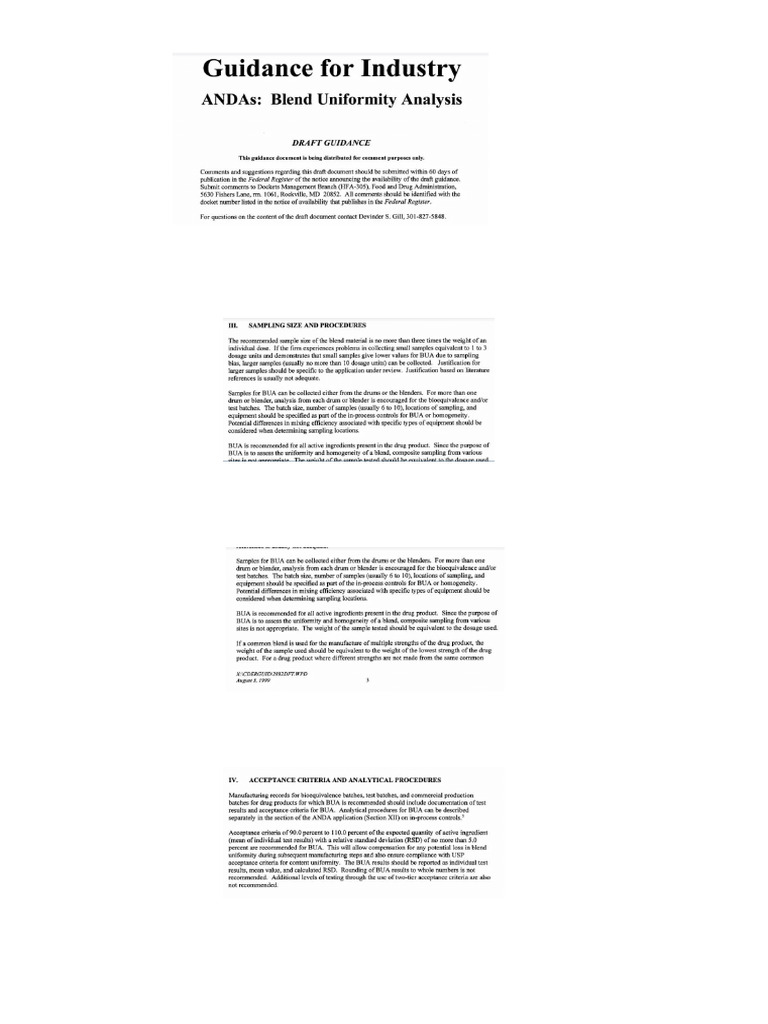 Fda Blend Uniformity | PDF