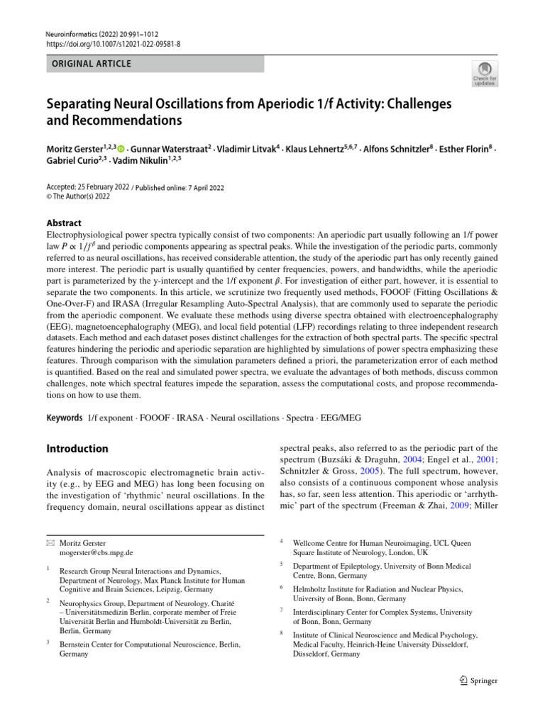 Fooof Method | PDF | Spectral Density | Neural Oscillation