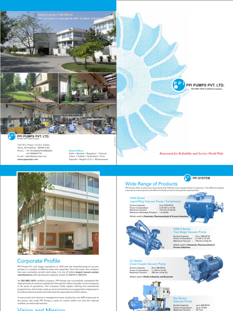 PPI Pumps: ISO 9001 Certified Vacuum Pump Manufacturer | PDF | Pump ...