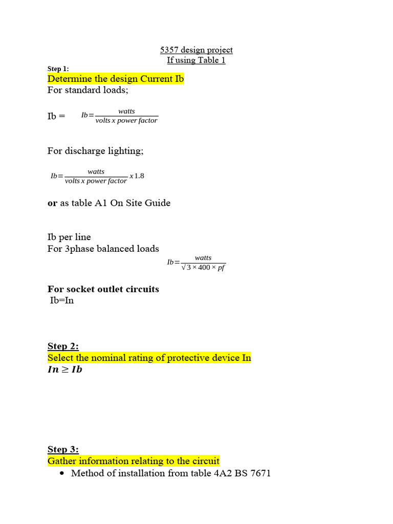 Design Current Calculation Guide | PDF | Electrical Equipment ...