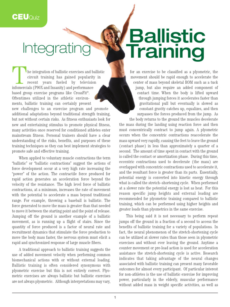Integrating Ballistic Training | PDF | Strength Training | Muscle ...