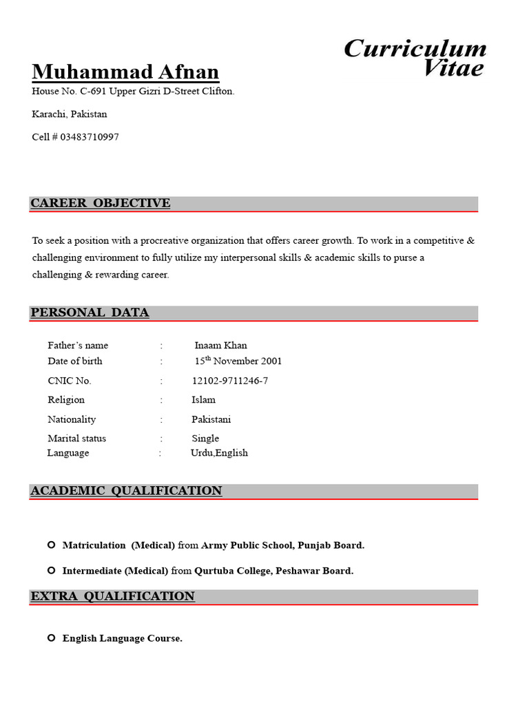 Afnan Resume. | PDF