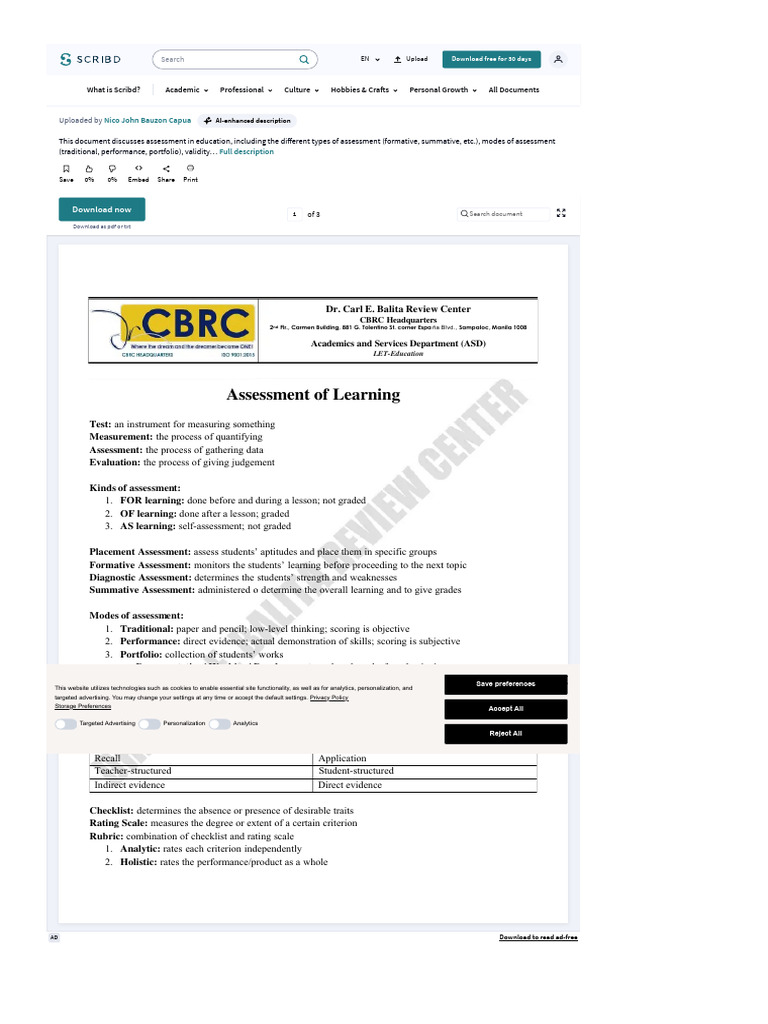 Www Scribd Com Doc... | PDF | Educational Assessment | Validity (Statistics)