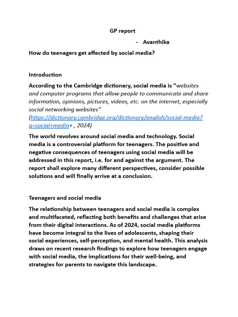 GP Report | PDF | Social Media | Popular Culture & Media Studies