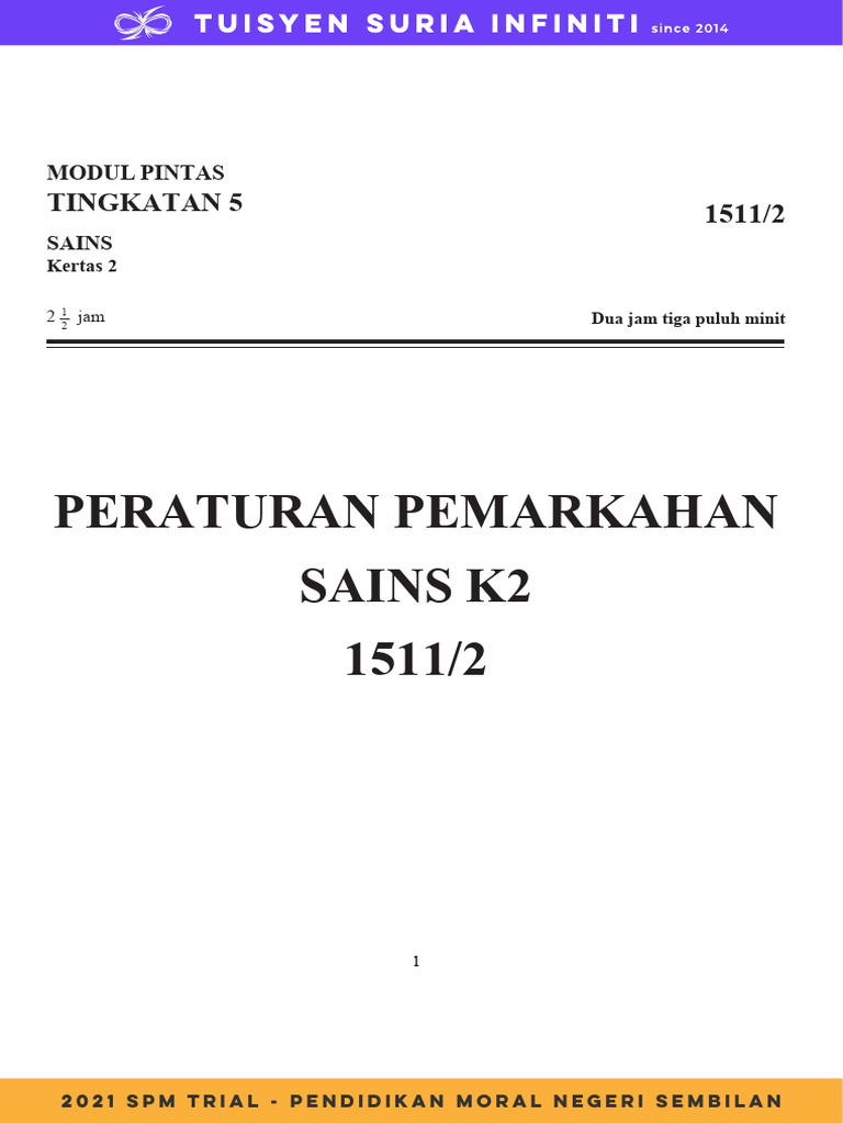 2021 Selangor Science K2 Set 1 Jawapan | PDF