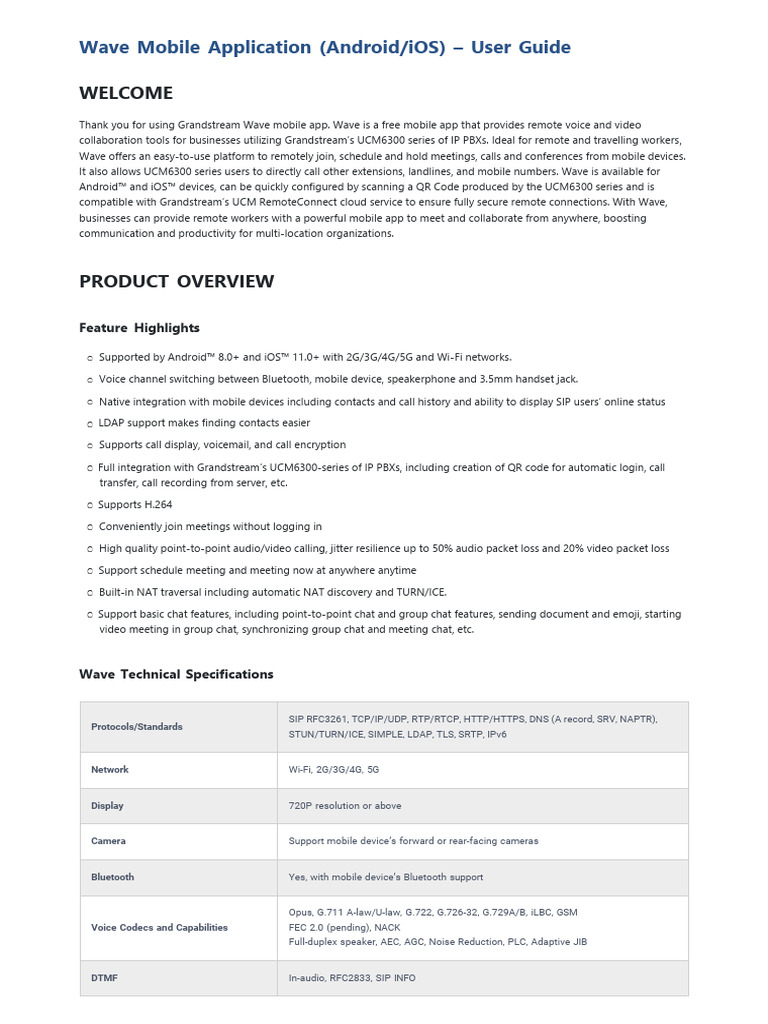 Wave Mobile Application Android IOS - User Guide | PDF | Mobile App ...