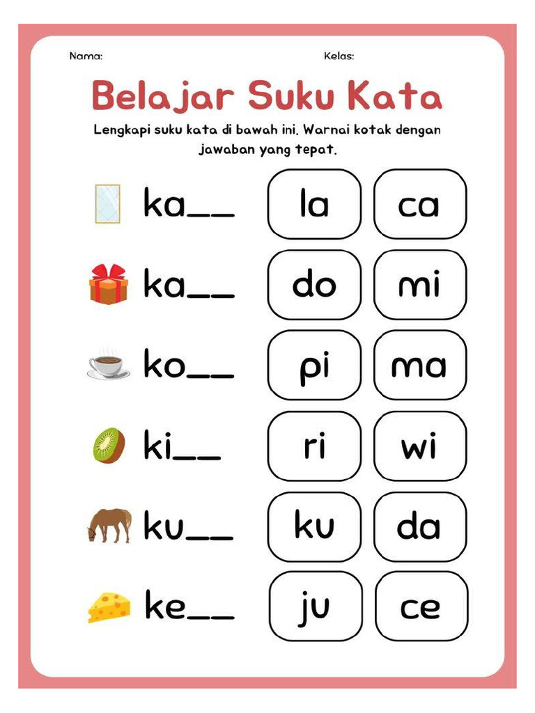 LKPD Suku Kata | PDF