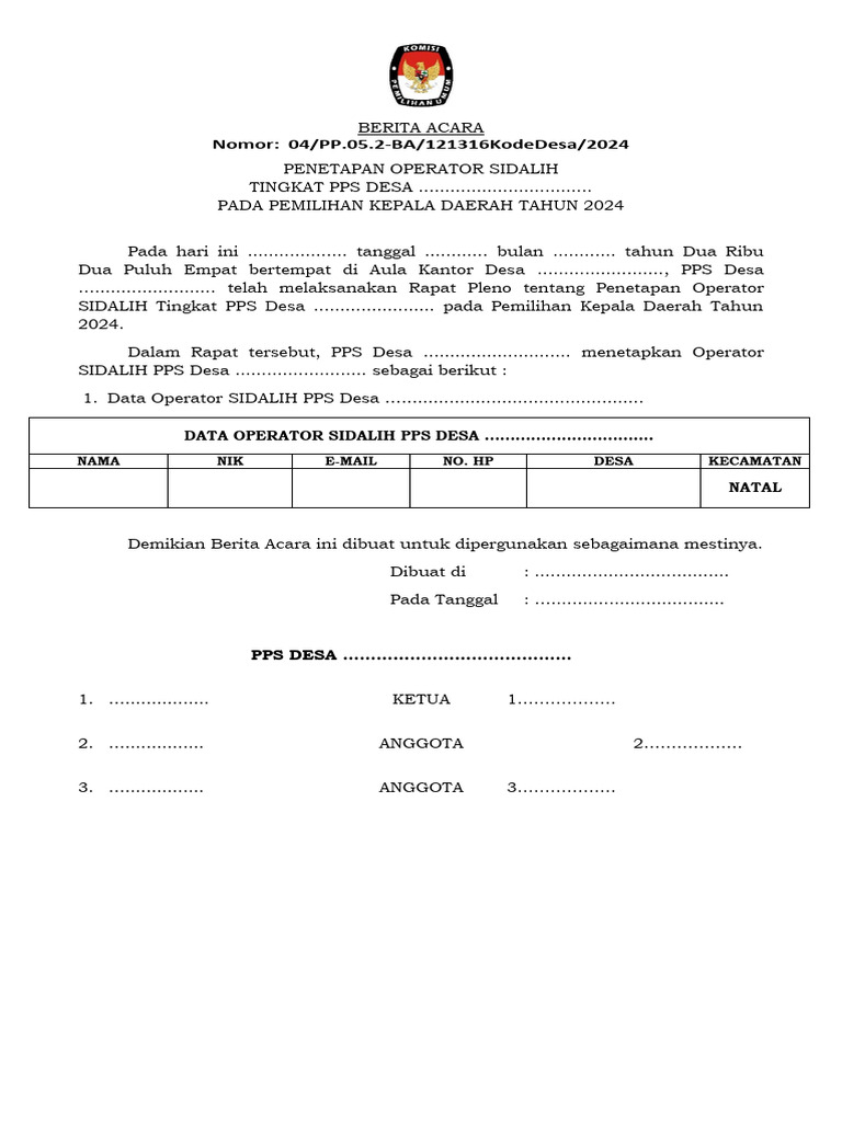Ba Penetapan Op. Sidalih Desa ..... | PDF