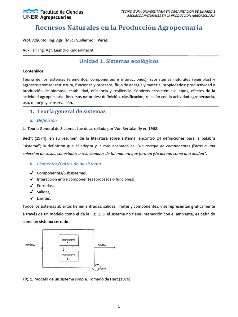 UNIDAD 1-Sistemas Ecológicos | PDF | Ecosistema | Sistema