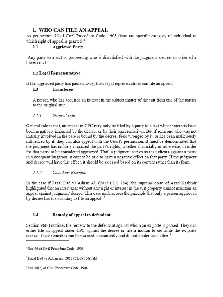 who can file an appeal | PDF | Lawsuit | Judgment (Law)