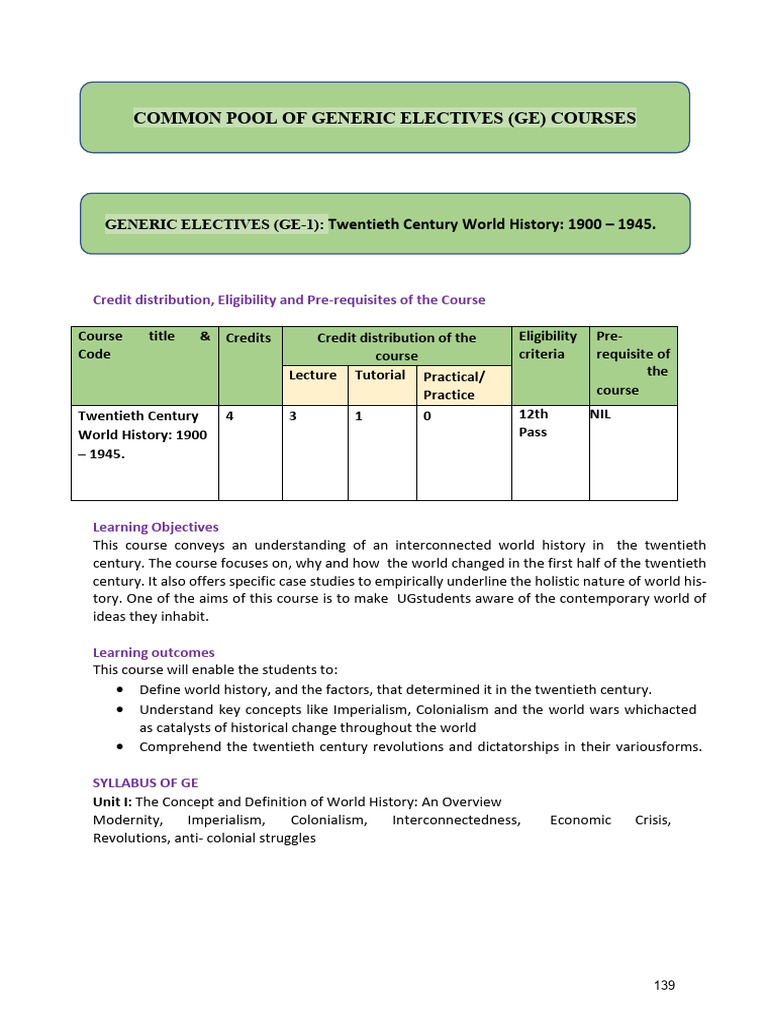 Twentieth Century World History Syllabus | PDF | Imperialism | Liberal ...