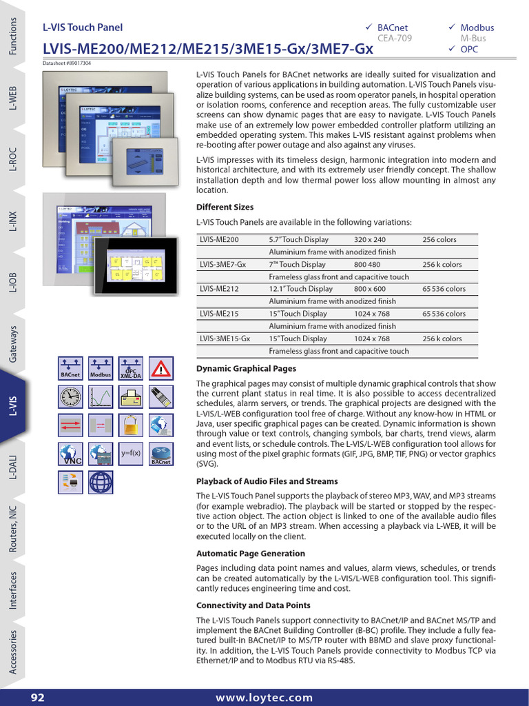 Datasheet-LVIS ME212 ME215 | PDF | Internet Protocol Suite | Touchscreen