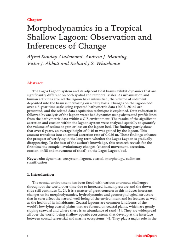 Alademomi Et Al 2020 - Morphodynamics in A Tropical Observation and Inference of Change | PDF ...