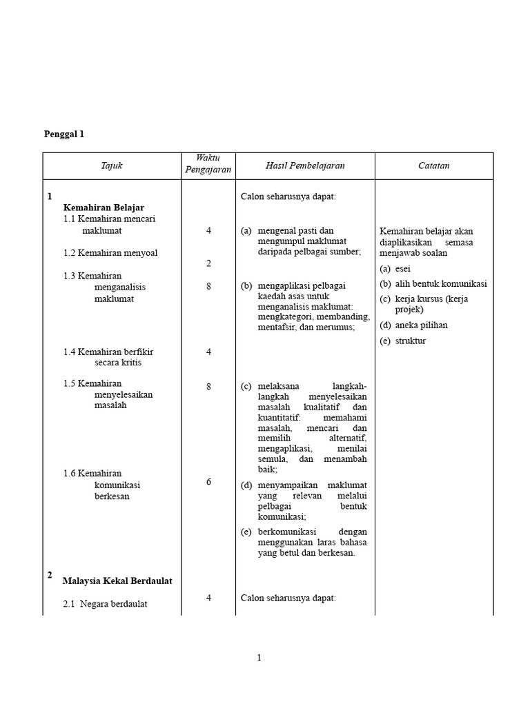 Penggal 1 Pa | PDF