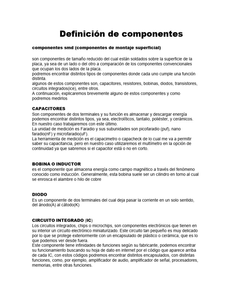 Componentes SMD: Capacitores, Bobinas y Más | PDF | Inductor | Condensador