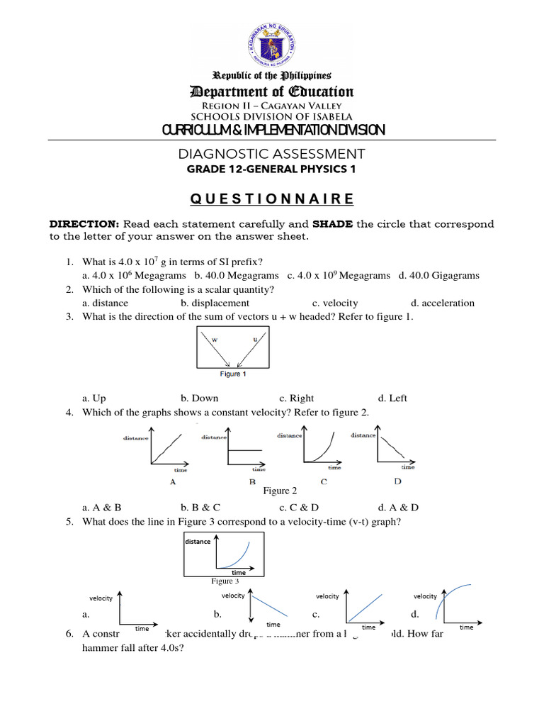 Grade 12-General Physics 1 | PDF | Force | Velocity