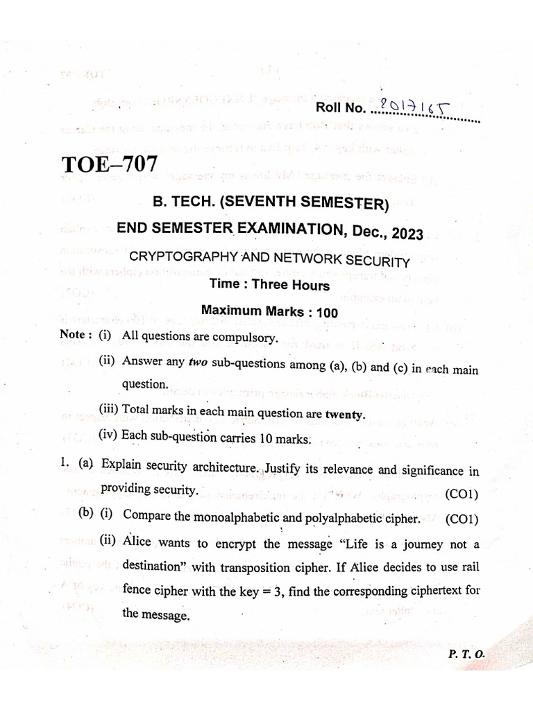 7th EndSem Crypto | PDF