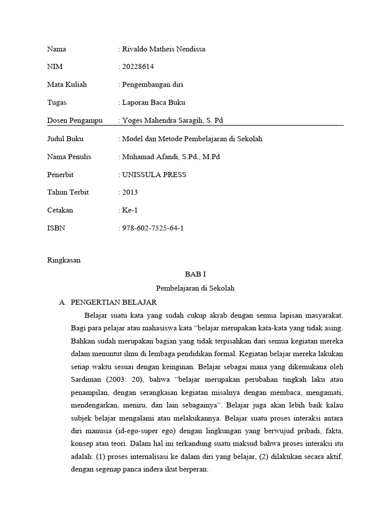 Laporan Baca 2 | PDF | Karier & Perkembangan