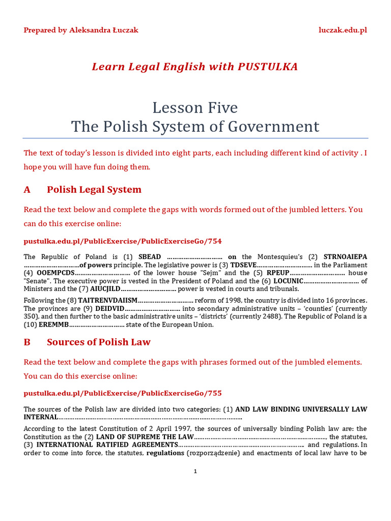 Polish Government System Overview | PDF | Supreme Courts | Parliament