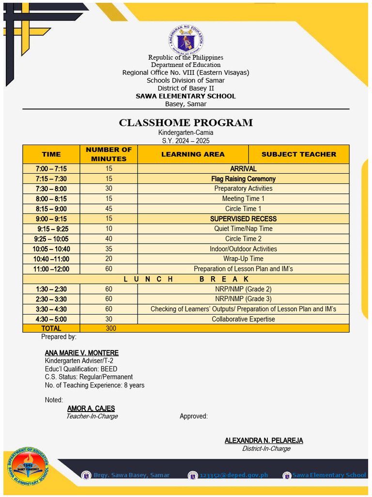 class-and-teachers-program | PDF | Teachers | Cognition