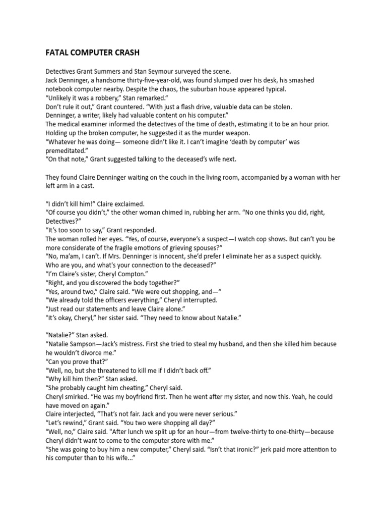 2) Fatal cmputer crash | PDF