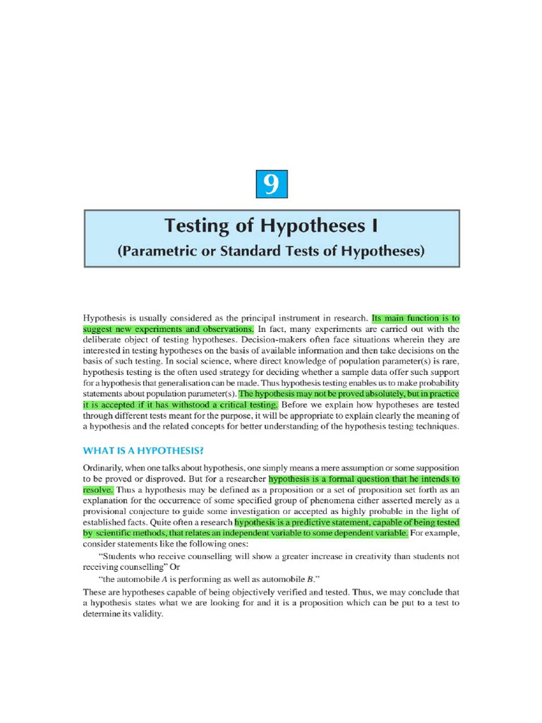 Unit 3 Testing Hypothesis Pdf