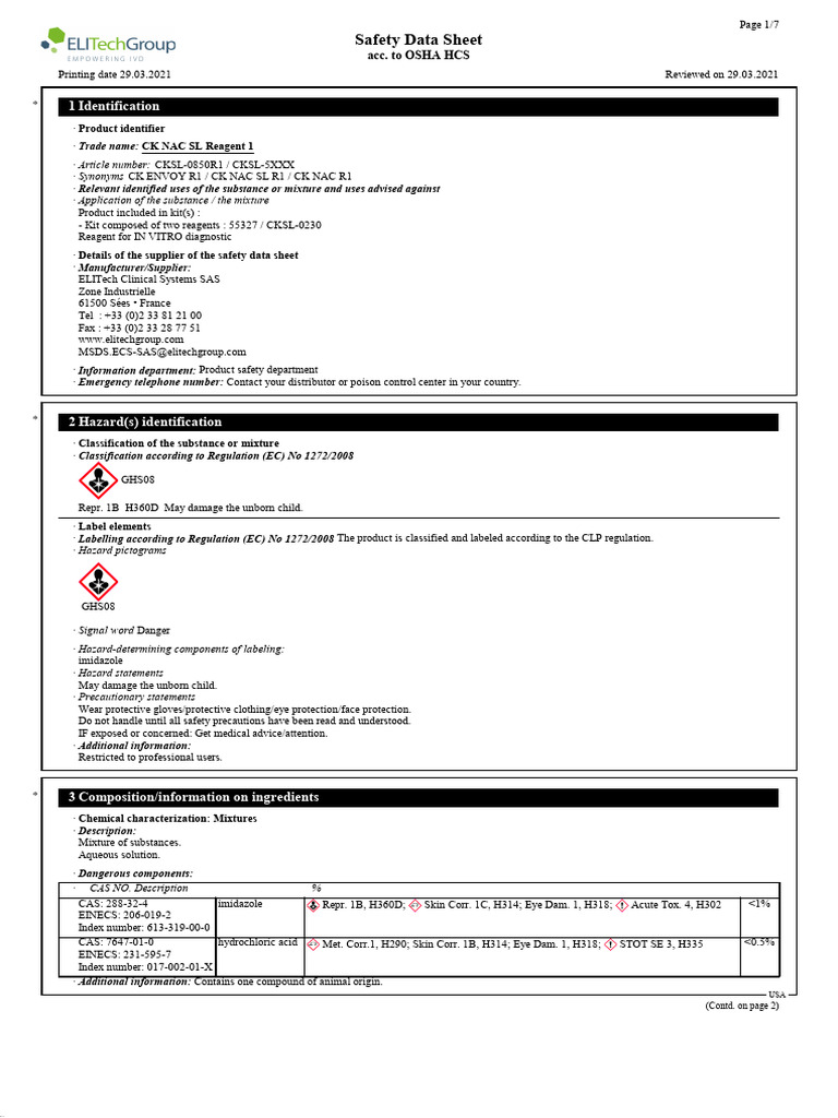 CK NAC Ficha Tecnica | PDF | Occupational Safety And Health | Safety