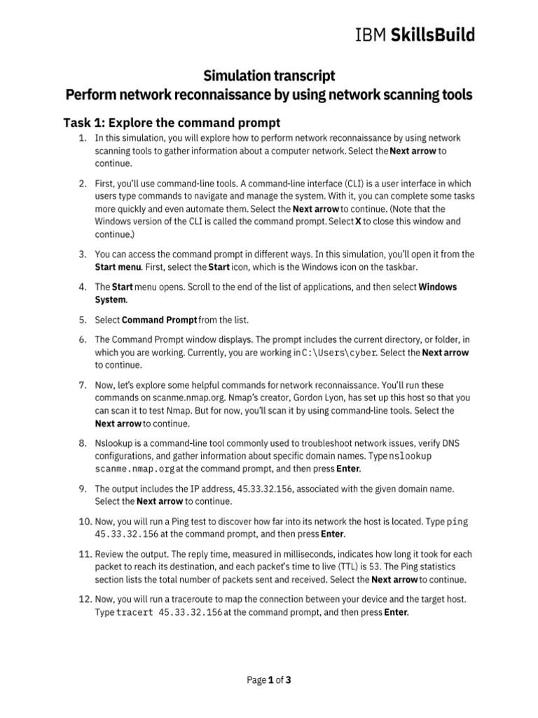 Perform Network Reconnaissance by Using Network Scanning Tools ...