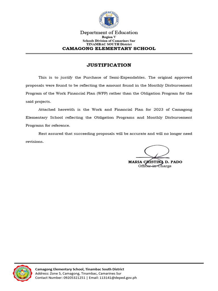 Justification_MOOE_Procurement | PDF