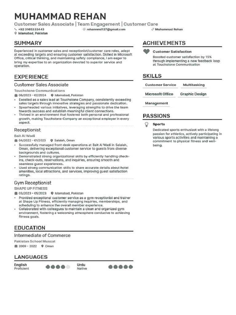 Rehan (Main CV) | PDF