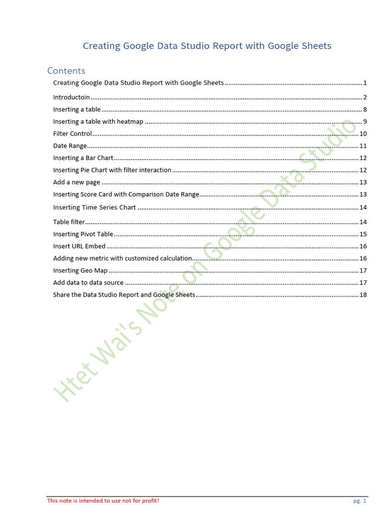 Creating Google Data Studio Report With Google Sheet | PDF