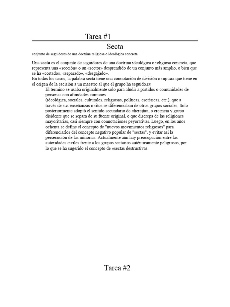 Tareas Del Seminario Modulo 2 | PDF | Secta | Purgatorio