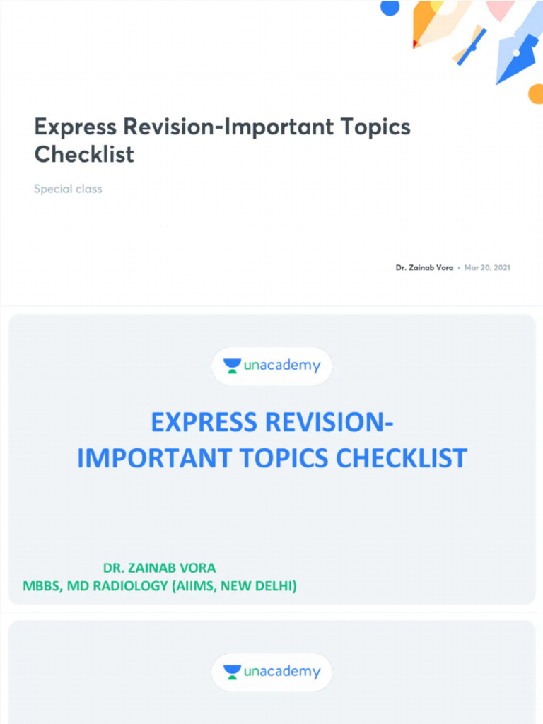 Express RevisionImportant Topics Checklist No Anno | PDF