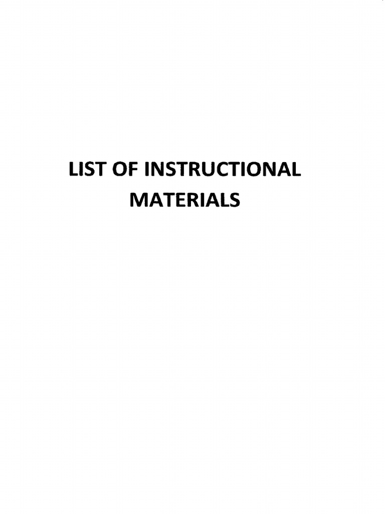 File 3 List of Instructional Materials and Maintenance Schedule | PDF