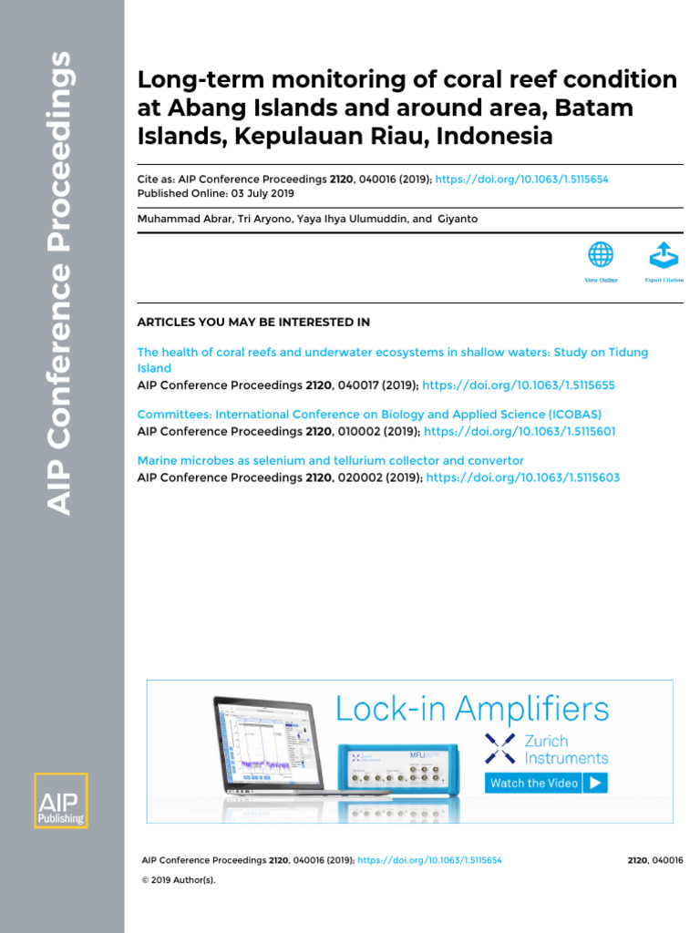 Pros Internasional AIP Abrar 2019 | PDF | Coral Reef | Indonesia