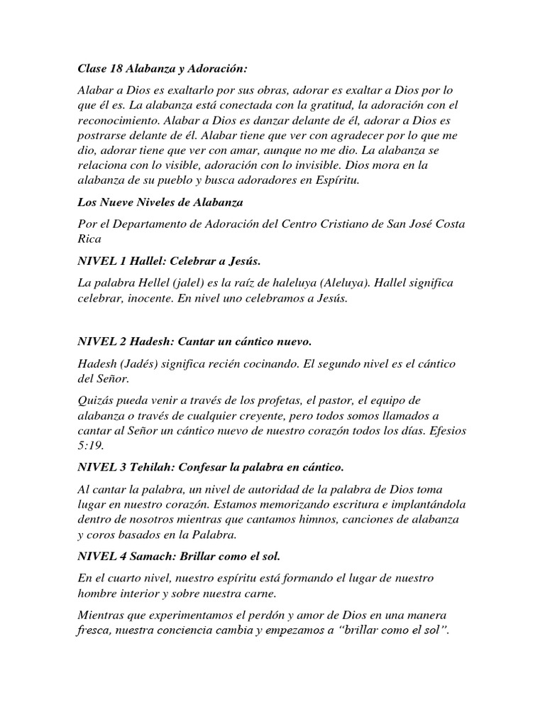 Clase 18 Alabanza y Adoración | PDF | Jesús