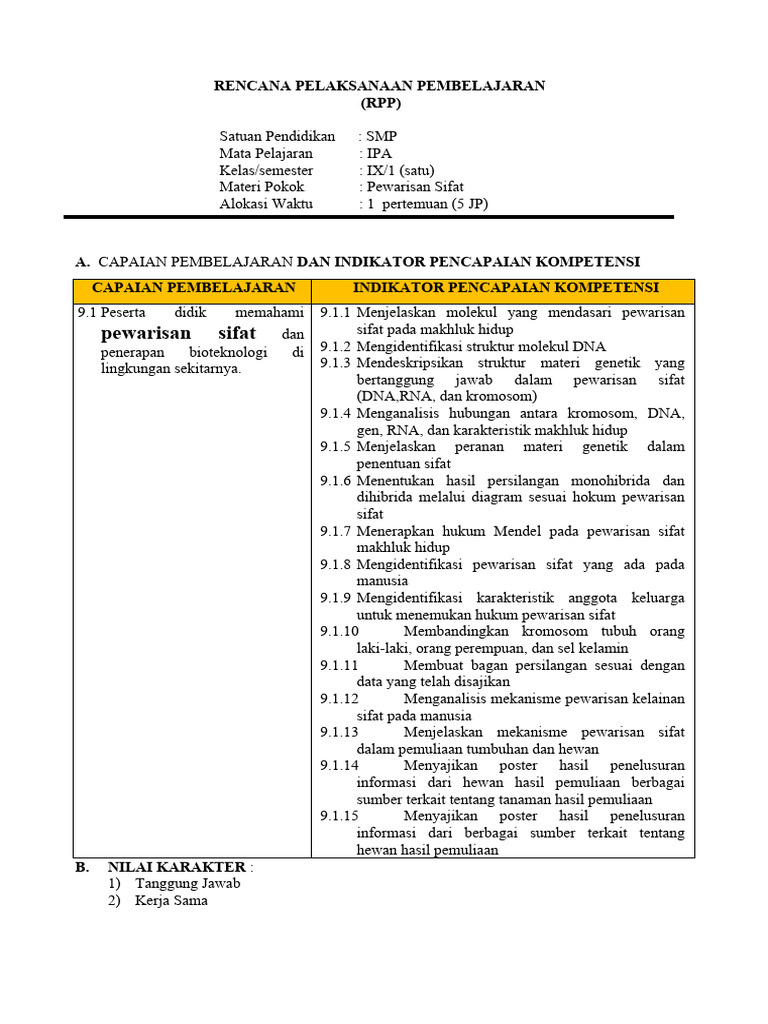 Modul Ajar Pewarisan Sifat | PDF