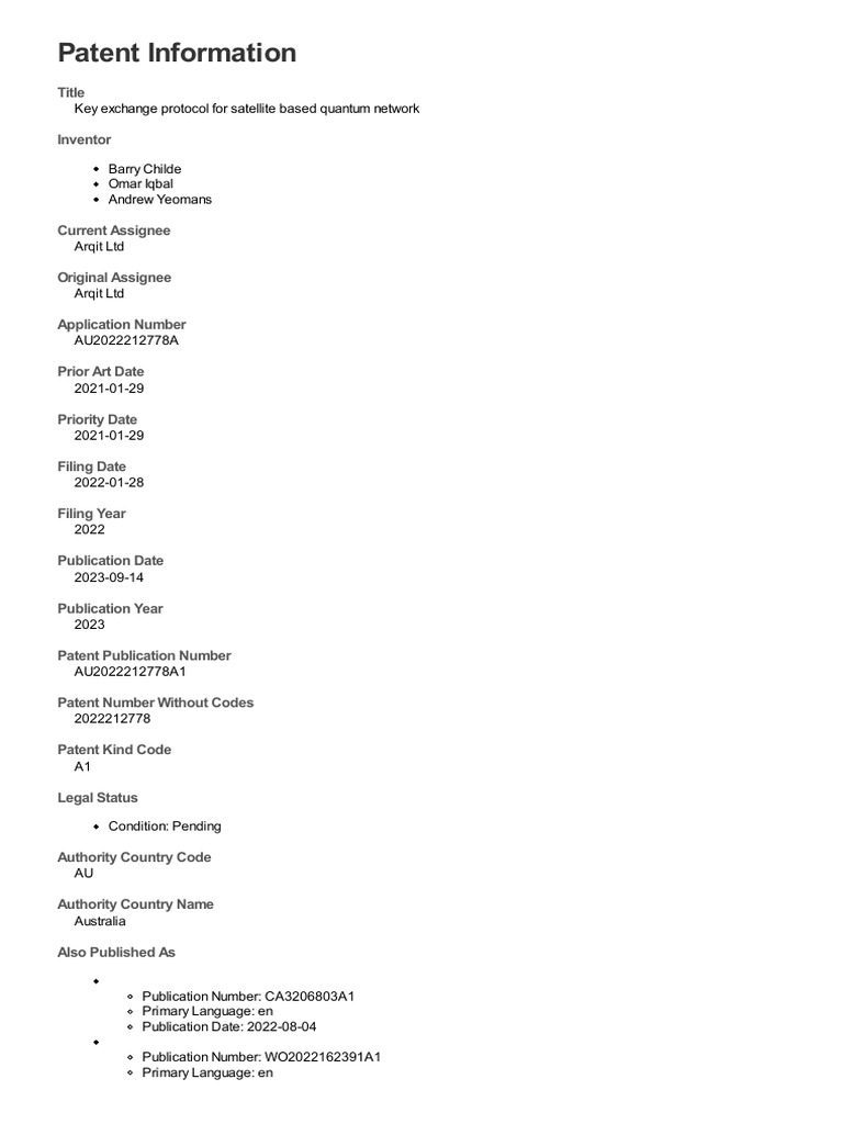 AU2022212778A1 | PDF | Glossary Of Patent Law Terms | Key (Cryptography)