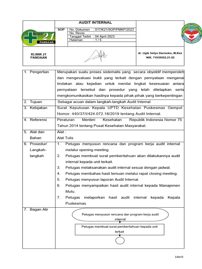 3.1.4 EP 2 No. 37 SOP Audit Internal | PDF