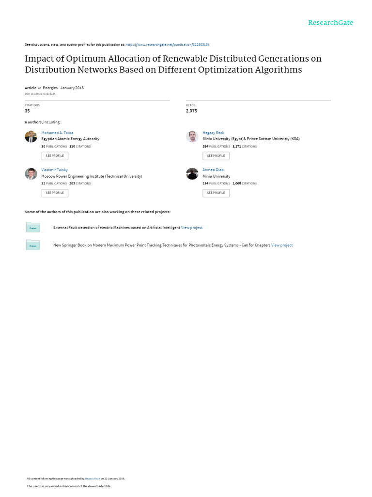 Impact of Optimum Allocation of Renewable Distributed Generations On ...