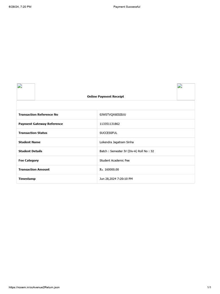 5th Sem Rbu Reciept Fees | PDF