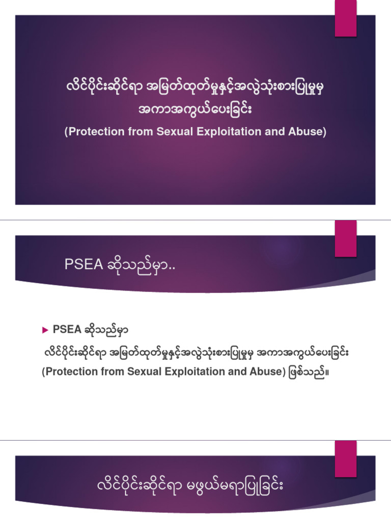 PSEA Burmese | PDF