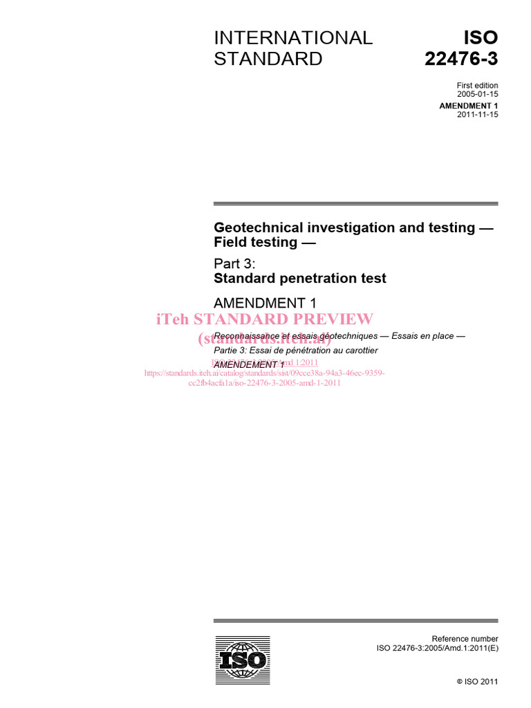 ISO 22476 3 2005 Amd 1 2011 | PDF | International Organization For ...
