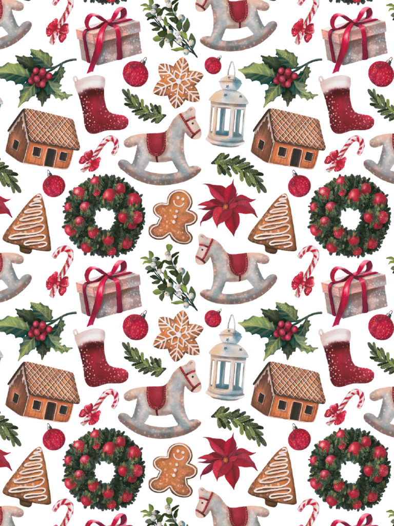 Christmas Theme Printable Wrapping Paper | PDF