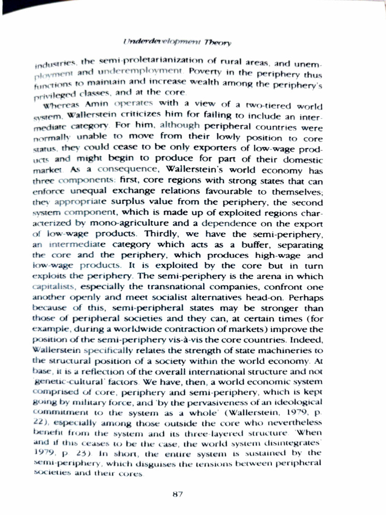 2nd Sem ..Under Development Theory David Harrison Contd. | PDF | World ...