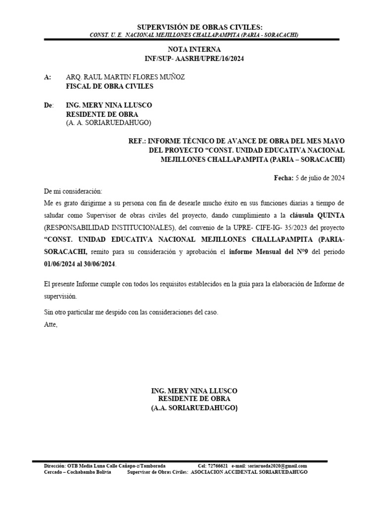 Informe Mensual N°9 | PDF | Ciencias sociales