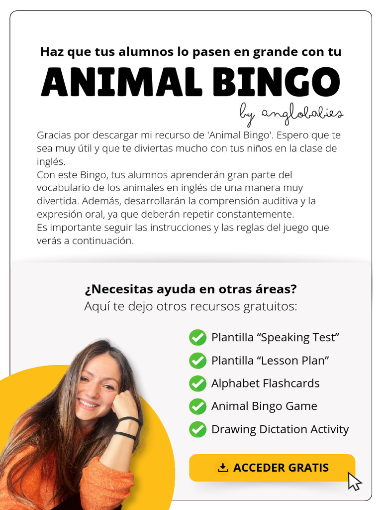 Animal Bingooo | PDF | Cuidado de los niños | Bienestar infantil