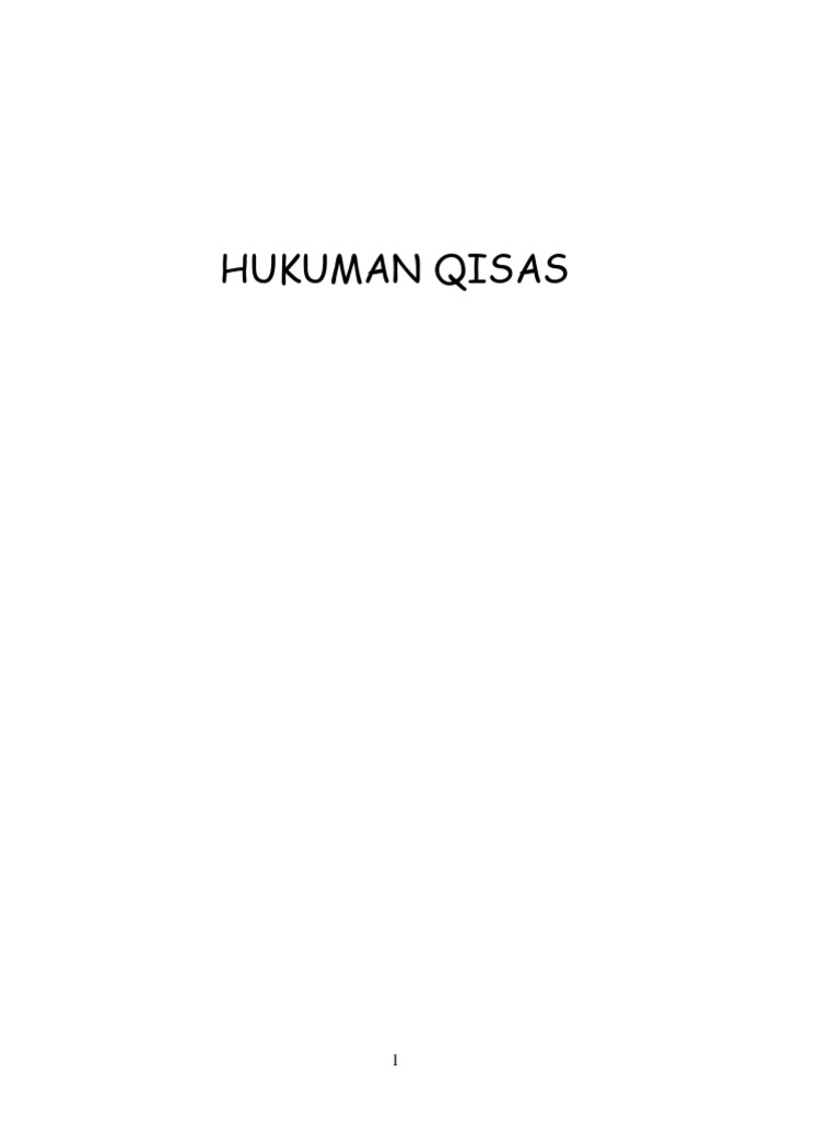 HUkum Qisas | PDF | Hukum | Agama & Spiritualitas